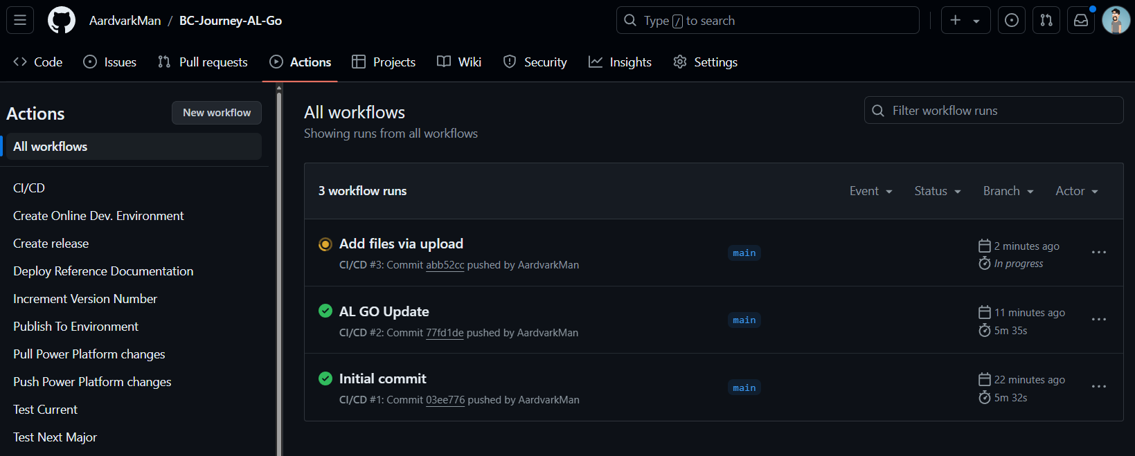 GitHub Continuous Integration with AL-Go – Aardvark Labs