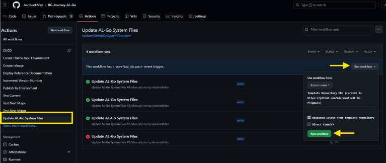GitHub Continuous Integration with AL-Go – Aardvark Labs